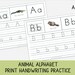 Animal Alphabet Print Handwriting Practice Pages A-Z - Etsy