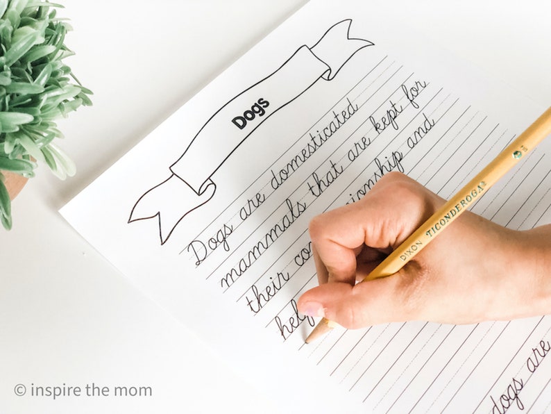 Farm Animals Cursive Copywork Farm Animal Facts Cursive - Etsy