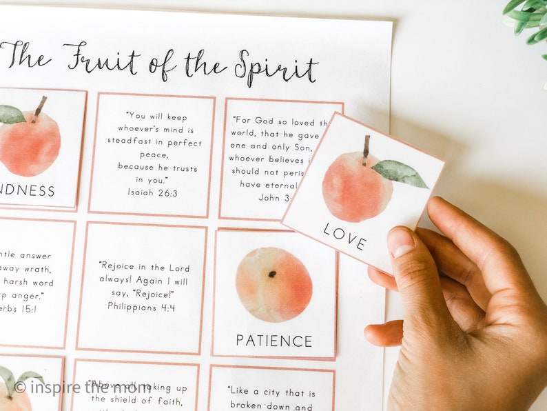 Fruit of the Spirit Printable Matching Game, Galatians 5 Activity ...