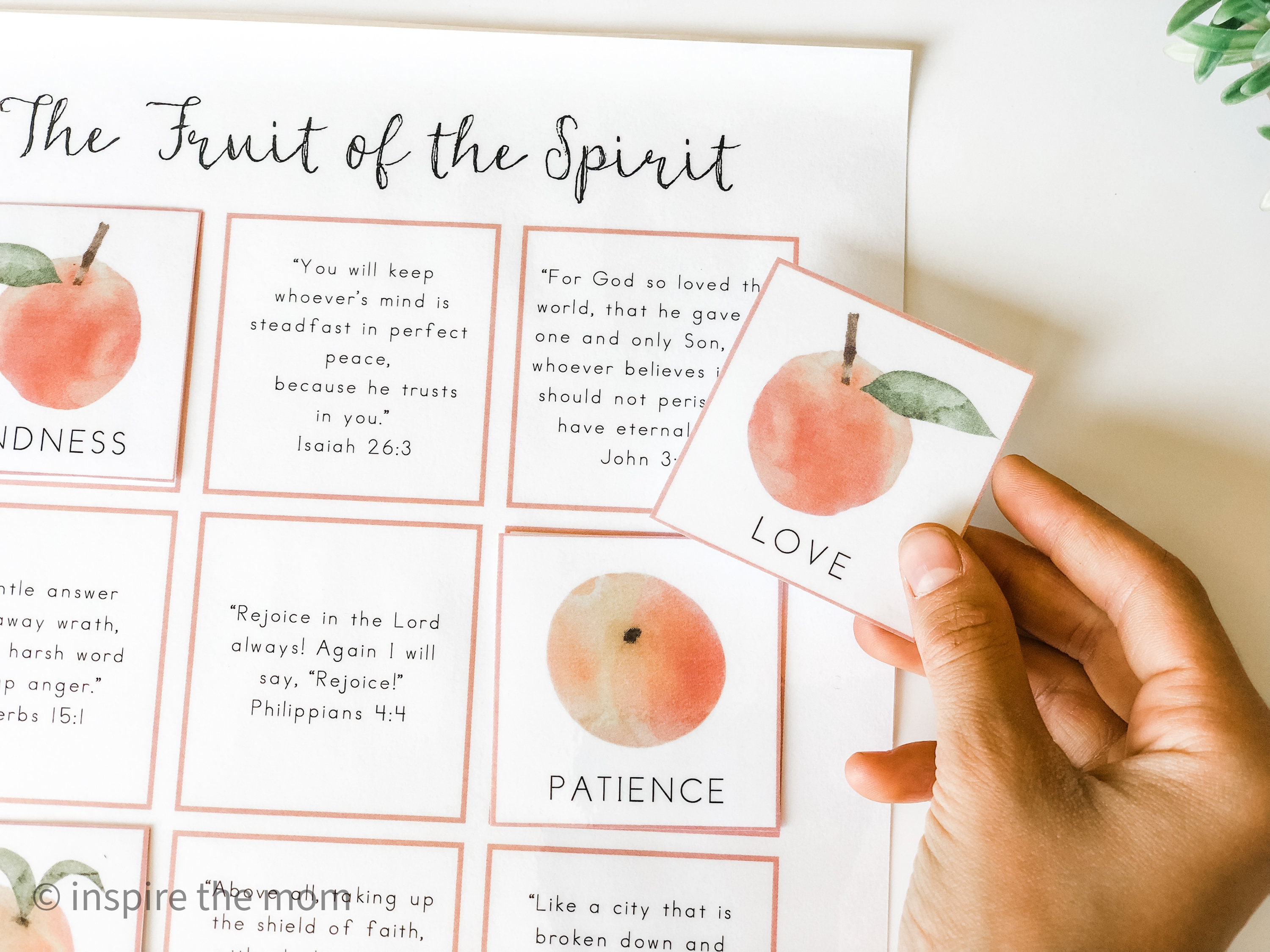 Fruit of the Spirit Printable Matching Game, Galatians 5 Activity ...