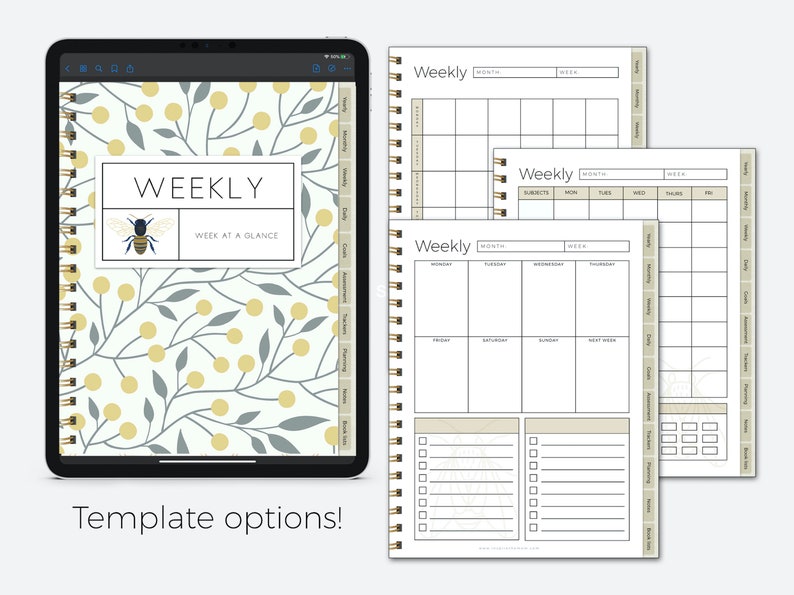 Honey and Lemon Homeschool Digital Planner, Undated Digital Planner ...