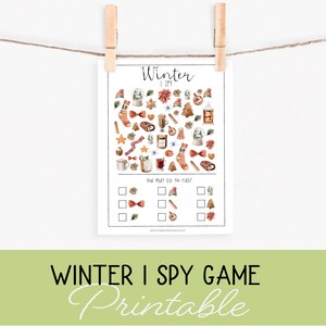 Winter I Spy Printable, Kids Activity, Two Game Sheets, Winter Game ...
