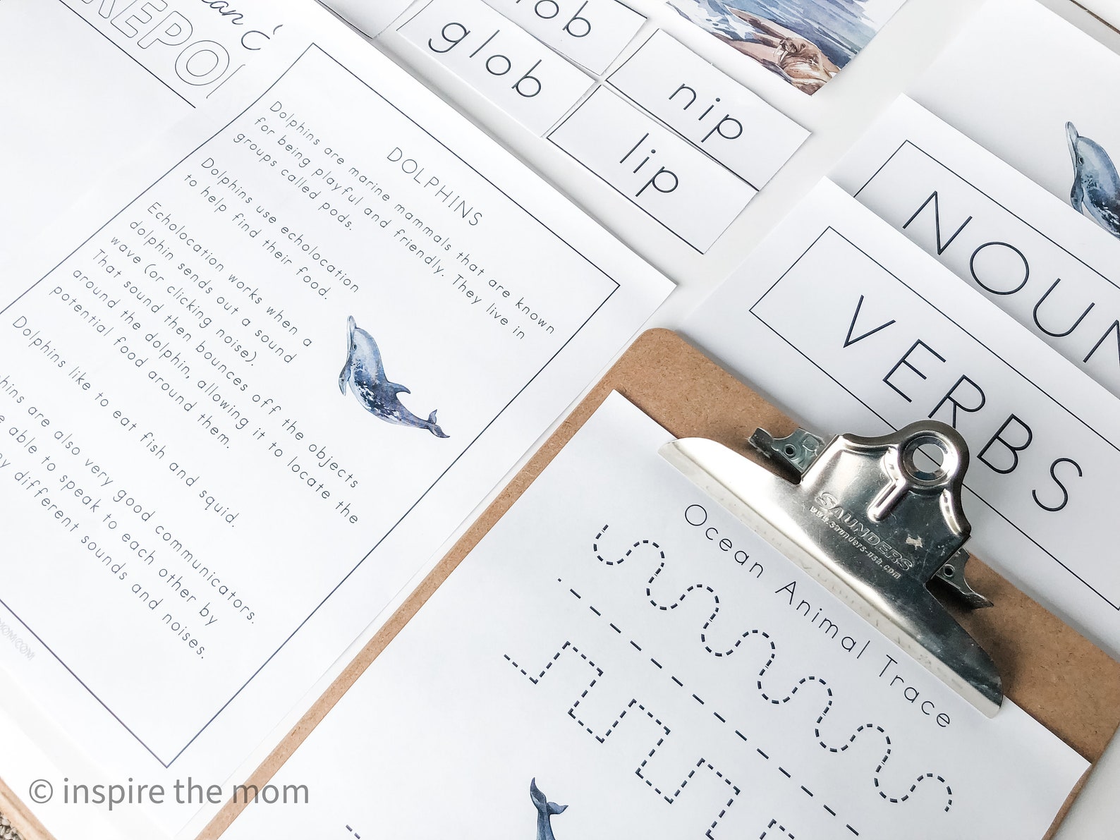 Ocean Animals Literacy Pack, Ocean Activities, Montessori Learning ...