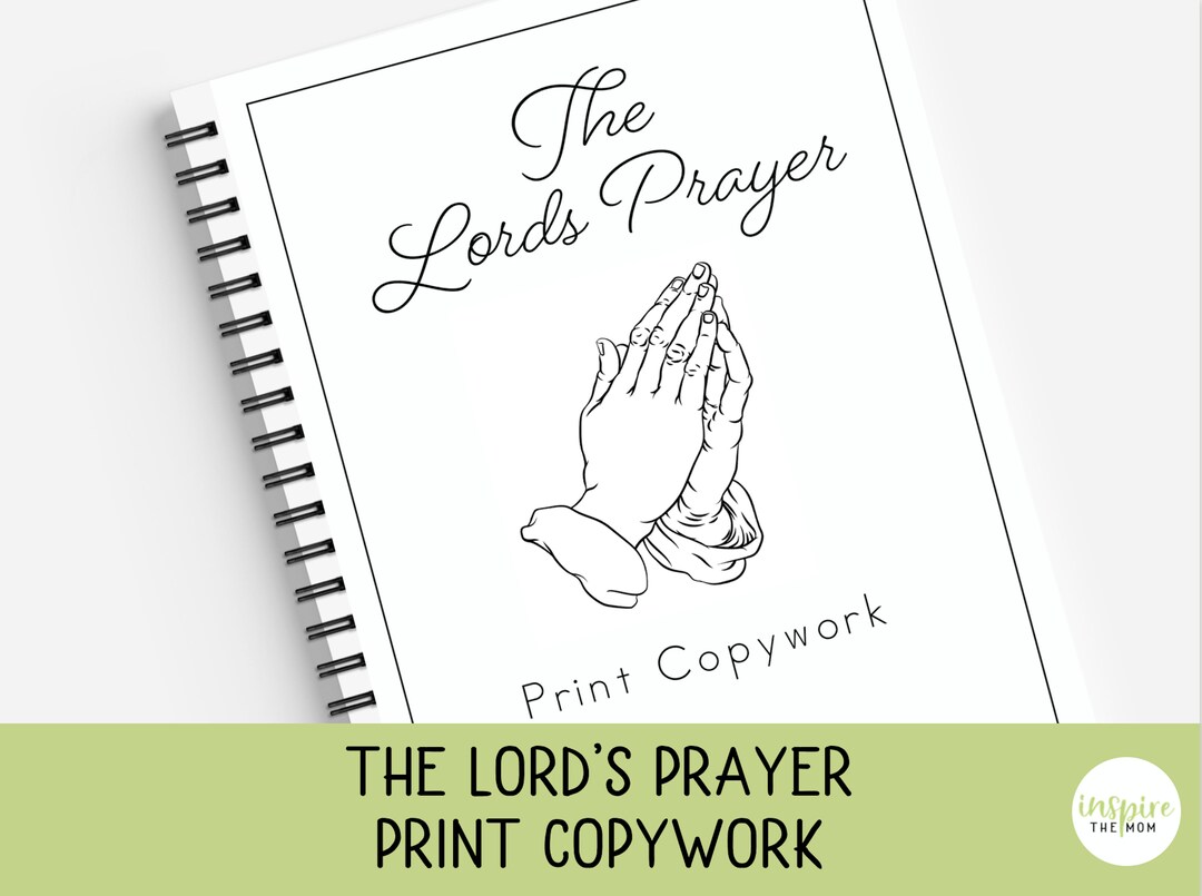 The Lord's Prayer Print Copywork, Homeschool Printable, Print ...