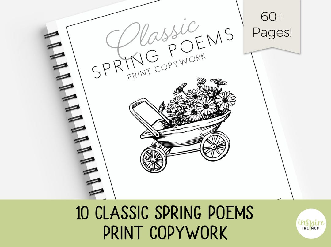 Spring Poems Print Copywork, PRINT Handwriting Practice, Spring Poetry ...