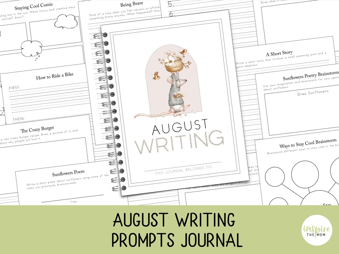 August Writing Prompt Journal for Grades 2-5 | Printable Creative ...