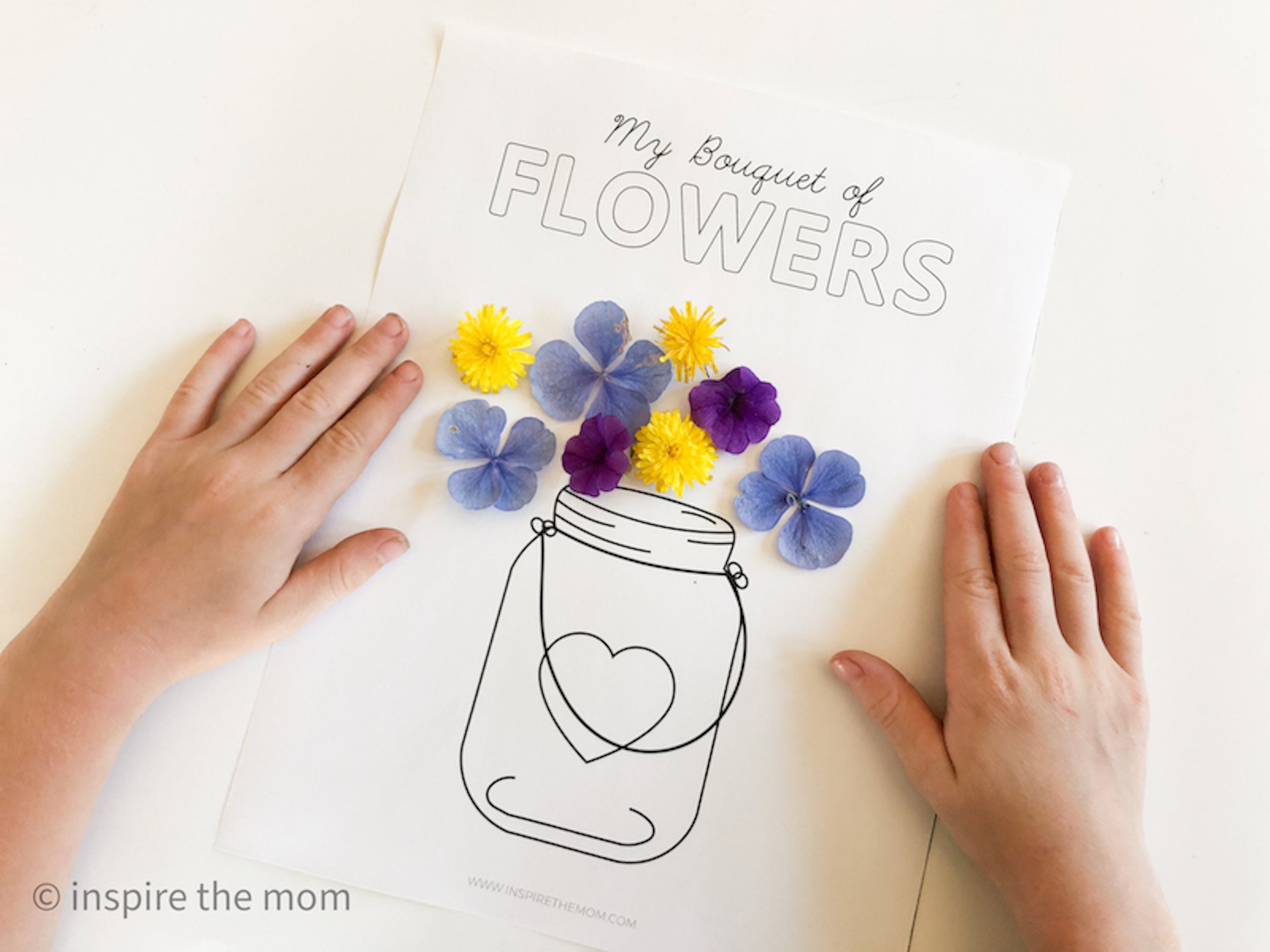 Bouquet of Flowers Nature Craft Template, Dried Flower Craft, Nature ...