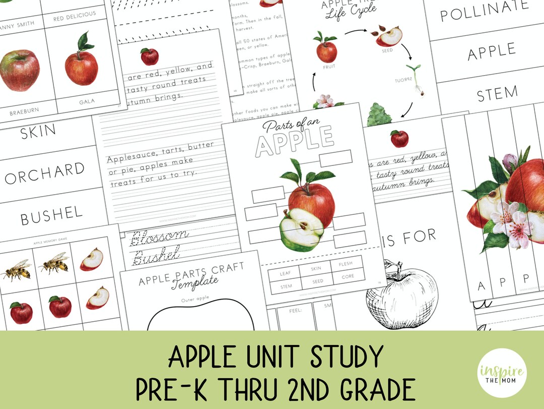 Apple Unit Study, Apple Activities, Prek - 2nd Grade, Fall Unit ...
