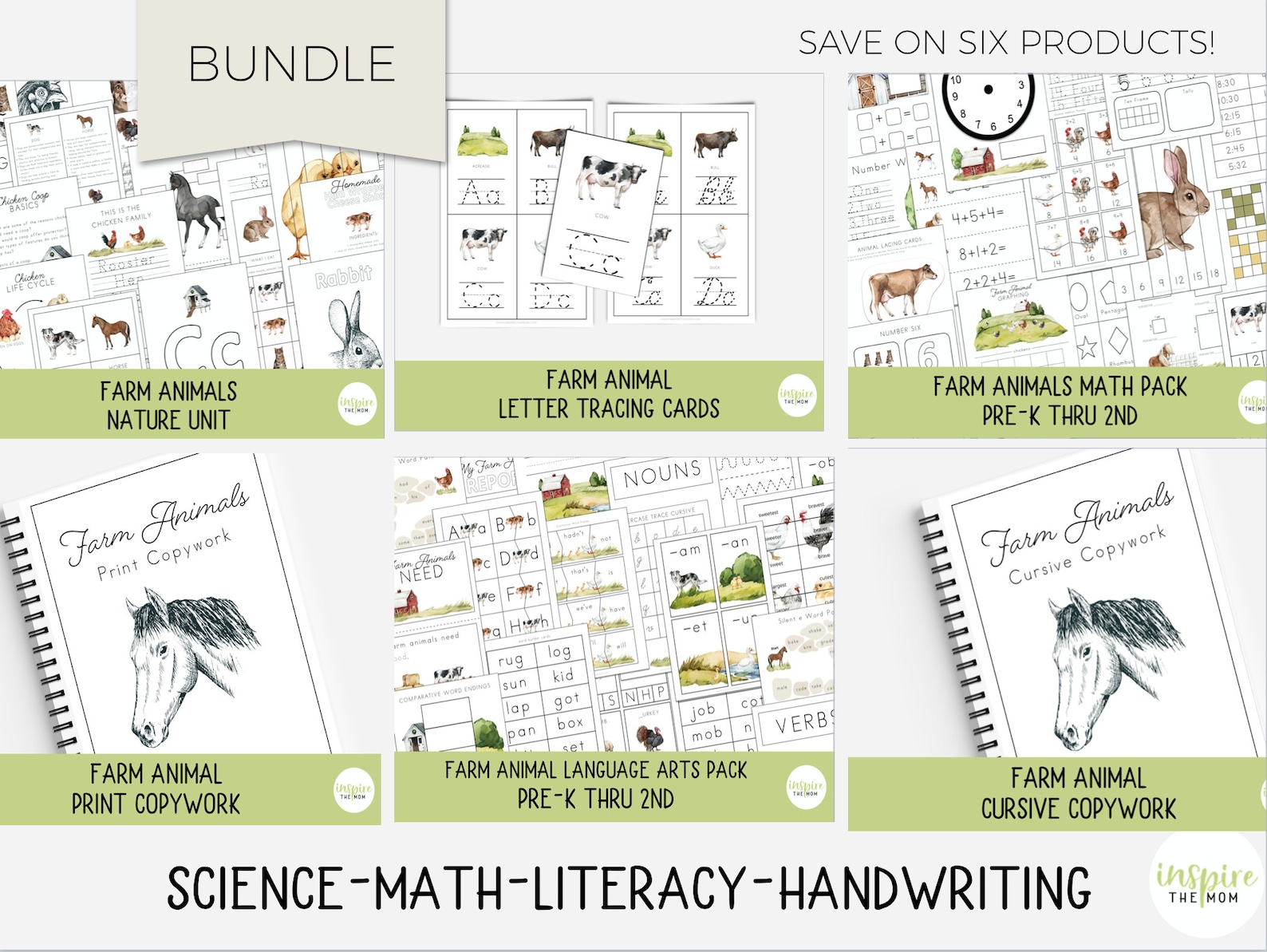Farm Animal Unit BUNDLE Nature Study Math Language Arts - Etsy
