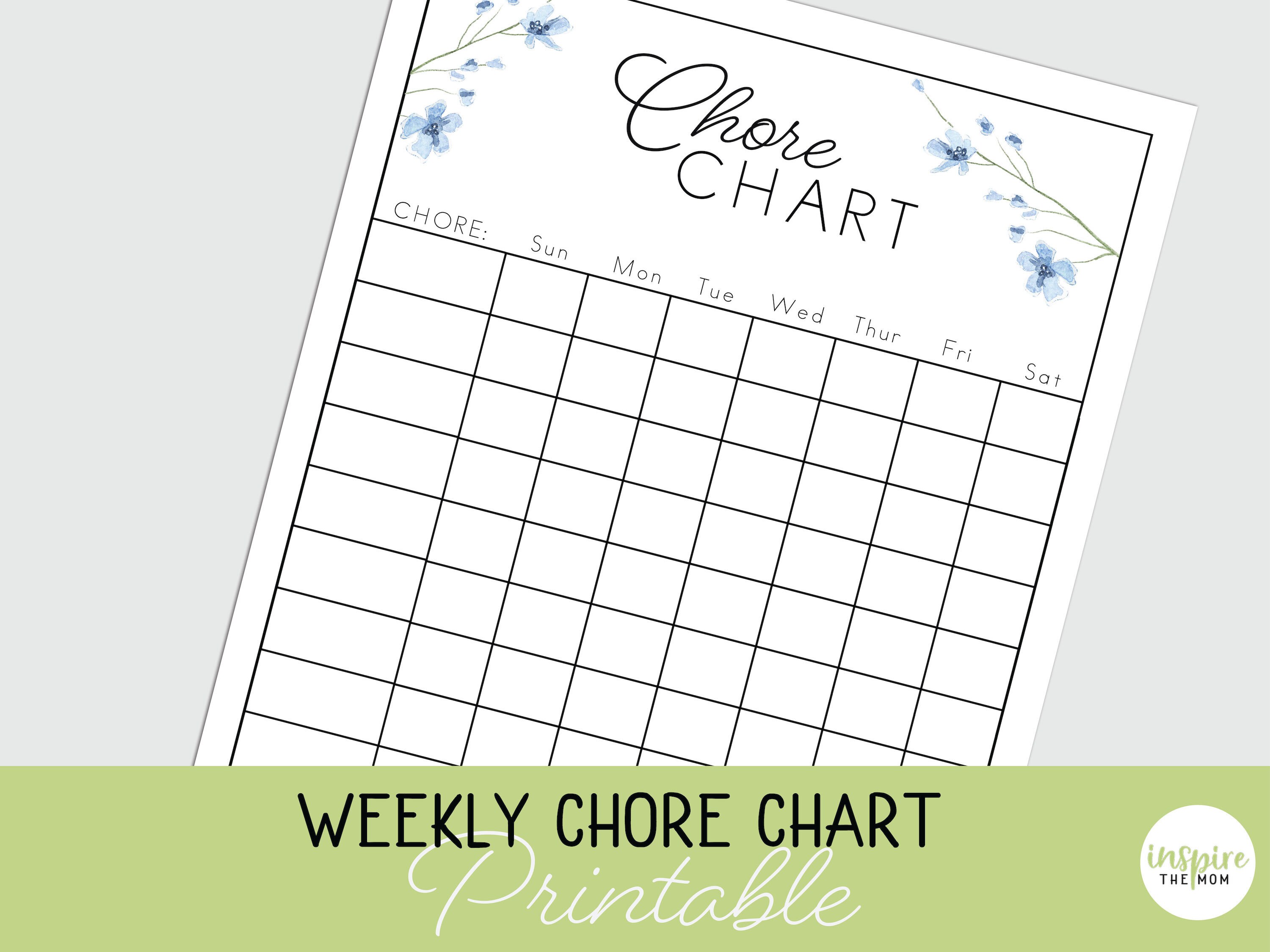 Weekly Chore Chart, Kids Chore Chart, Tracking Sheets, Homeschool Forms ...