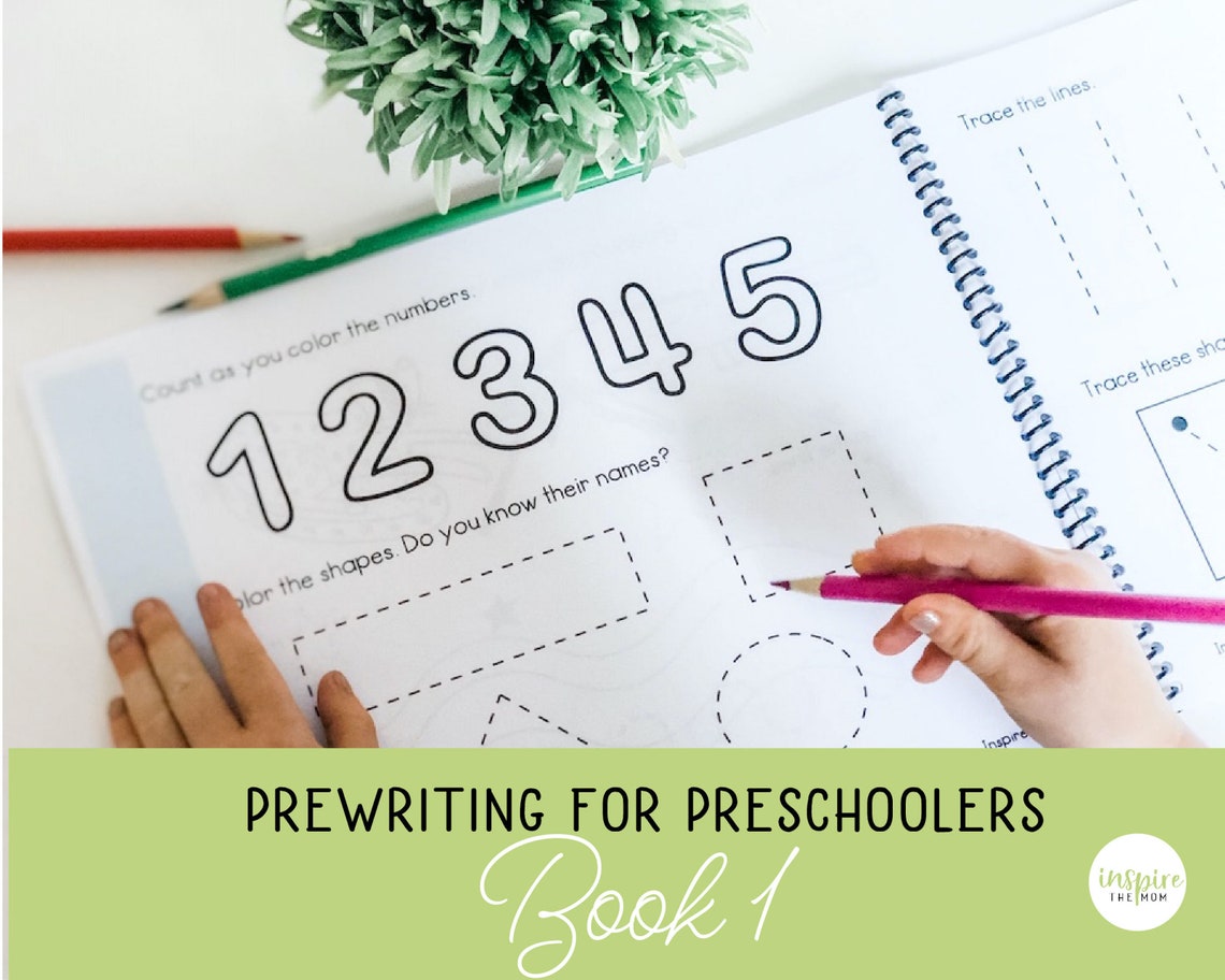 Preschool Prewriting Book 1 | Fine Motor Tracing Worksheets for Early ...
