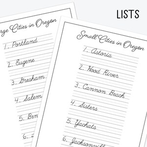 Oregon State Study CURSIVE Copy Work, Homeschool Printable, Oregon ...