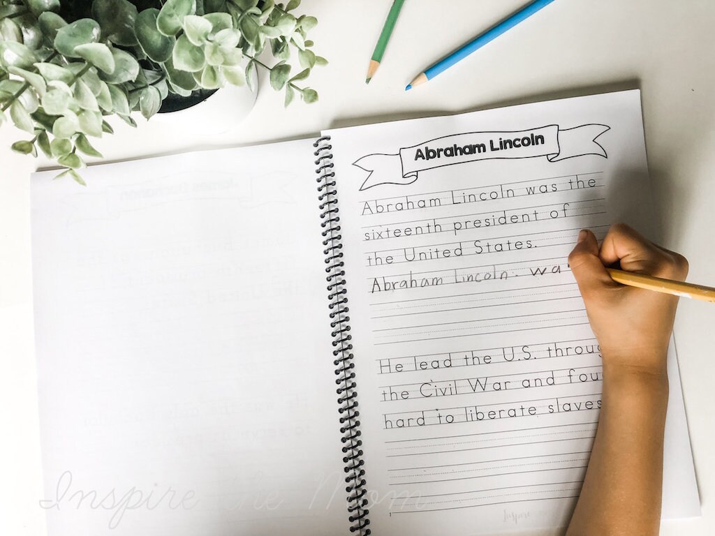 U.S. Presidents Print Copywork, Homeschool Printable, Classical and ...