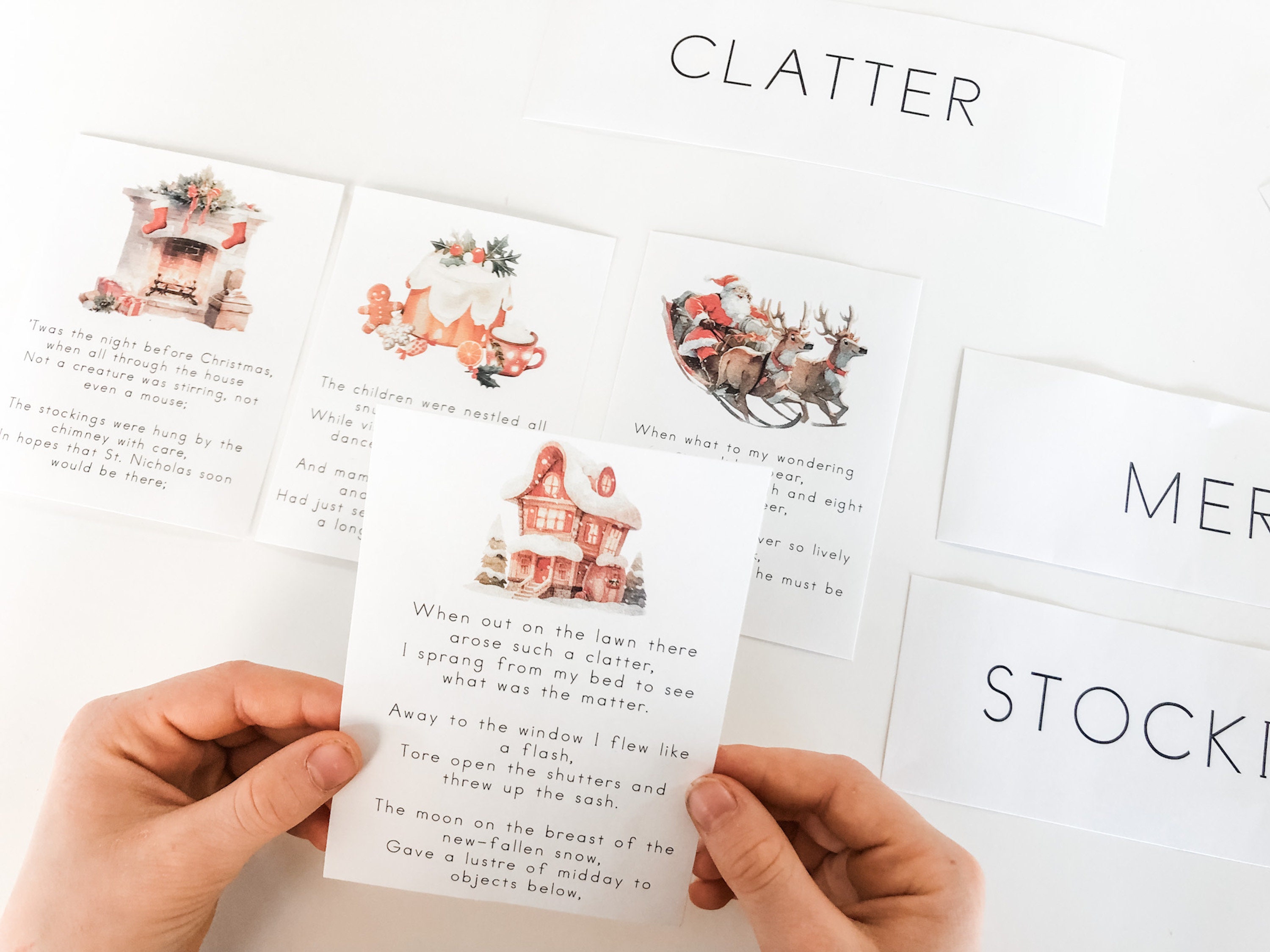 Twas the Night Before Christmas, Poetry Cards, 12 Printable Cards ...