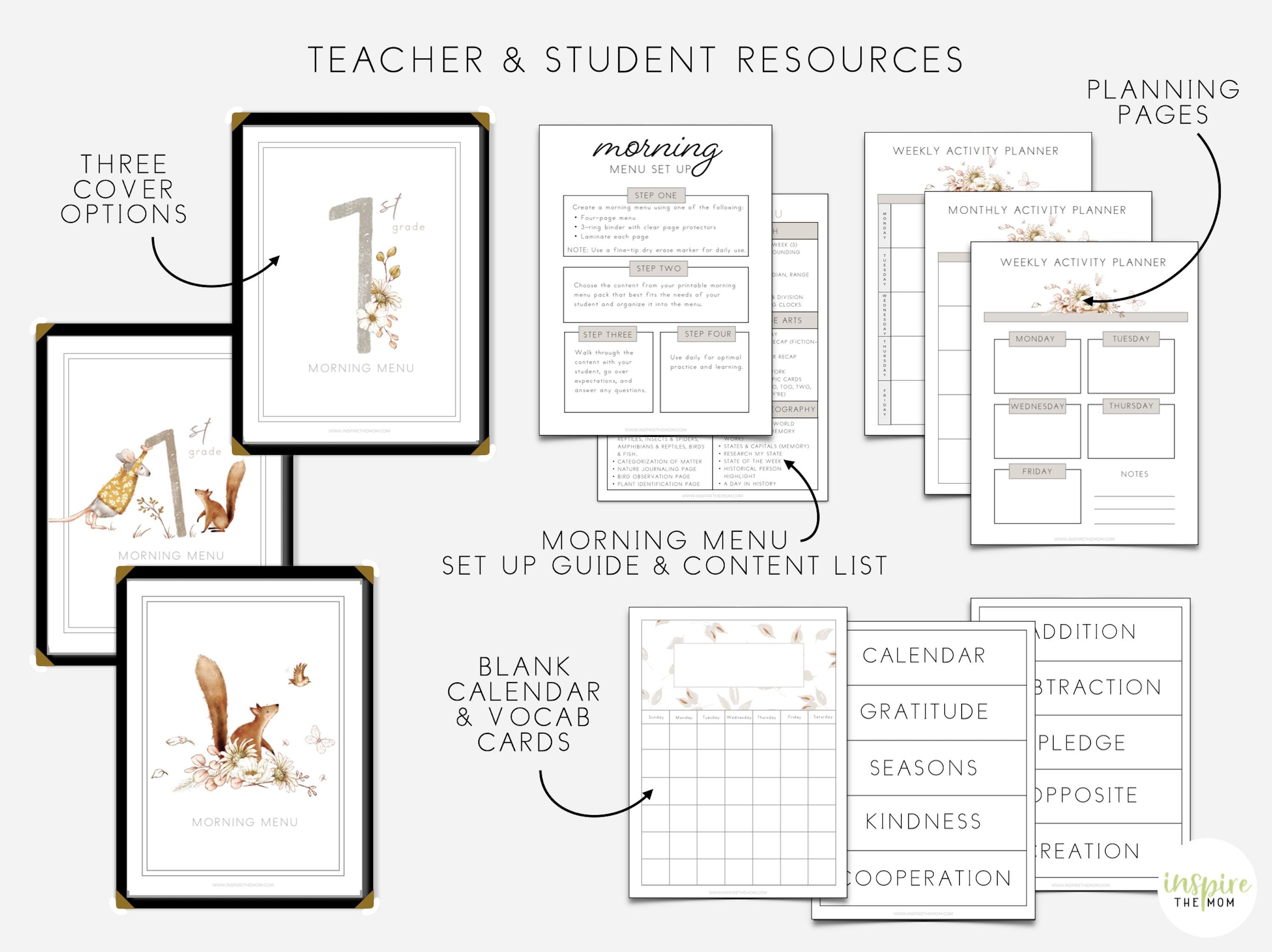 Morning Menu for First Grade | No Prep Daily Routine | ELA & Math ...