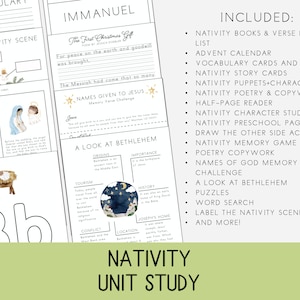 Nativity Unit Study, Nativity Activities, Prek-4th Grade, Christmas ...