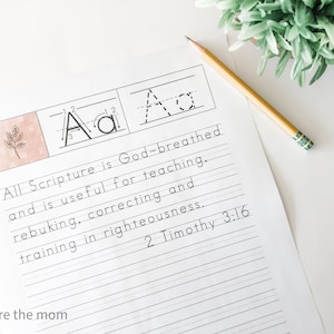 Print Alphabet Bible Verse Copywork, Print Copywork, Print Handwriting ...