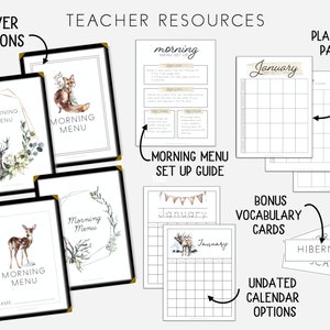 Morning Menu Pages for January, Homeschool Printable, Morning Time ...