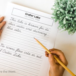 U.S. National Parks, Cursive Copywork, National Park Facts, Cursive ...