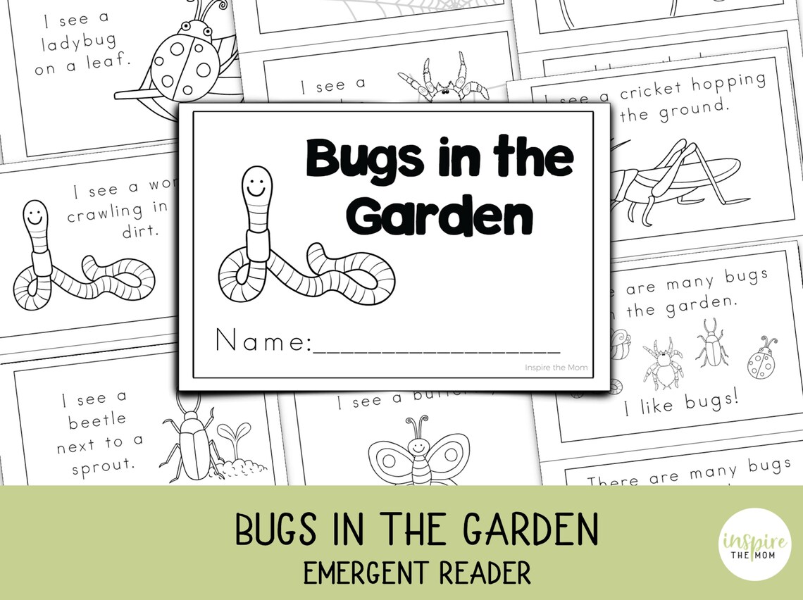 Bugs in the Garden Emergent Reader | Preschool, Kindergarten (printable ...