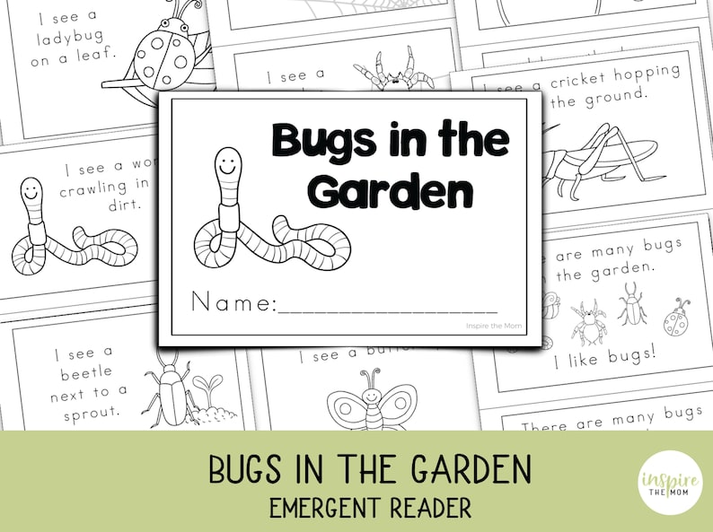 Bugs in the Garden Emergent Reader | Preschool, Kindergarten (printable ...