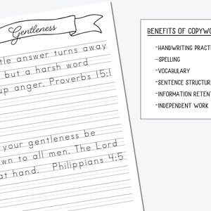 Fruit of the Spirit Print Copywork, Homeschool Printable, Print ...