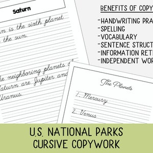The Planets, Cursive Copywork, Planet Facts, Cursive Handwriting ...