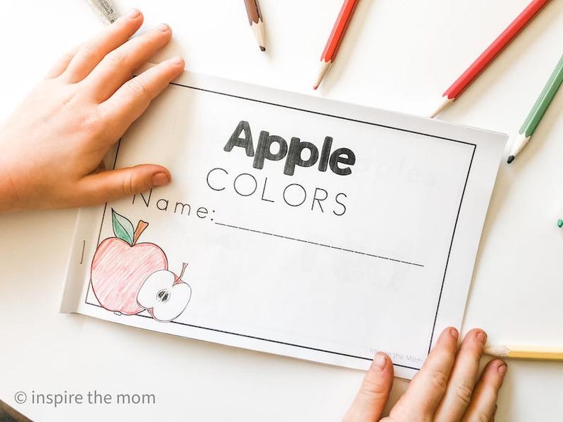 Apple Colors Emergent Reader | Printable Fall Mini Book for Preschool ...