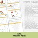 Spring Morning Menu Bundle, March, April, May, Homeschool Printable ...