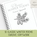 Winter Poems Cursive Copywork, CURSIVE Handwriting Practice, Charlotte ...