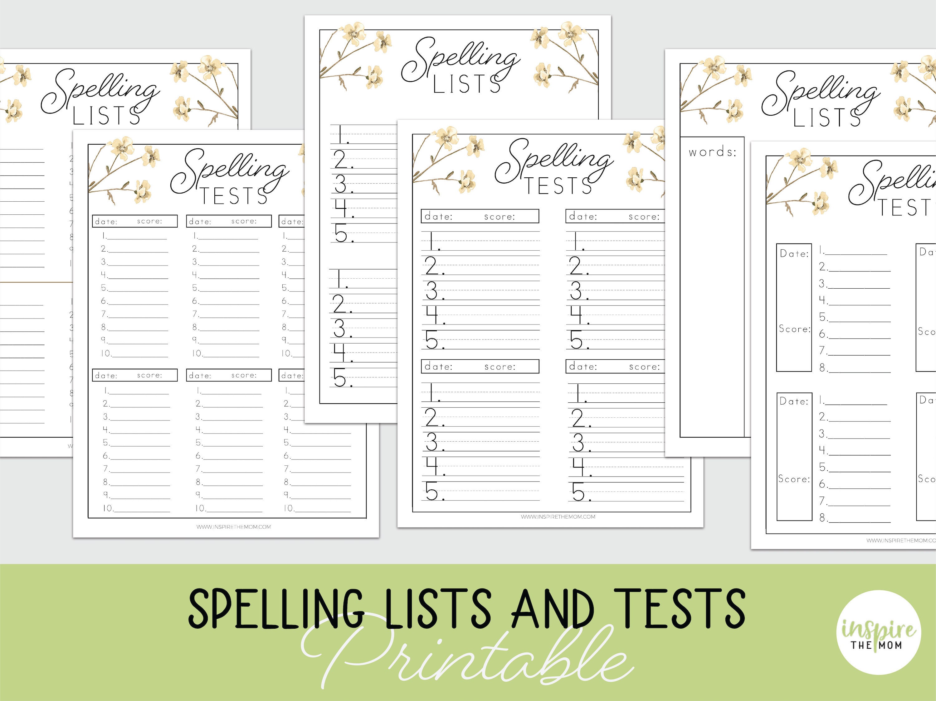 Spelling Lists and Tests, Spelling Tracking Sheets, Homeschool Forms ...