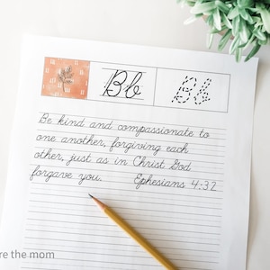 Cursive Alphabet Bible Verse Copywork, Cursive Copywork, Cursive ...