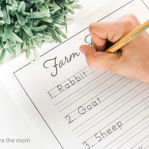 Farm Animals Print Copywork, Farm Animal Facts, Print Handwriting ...