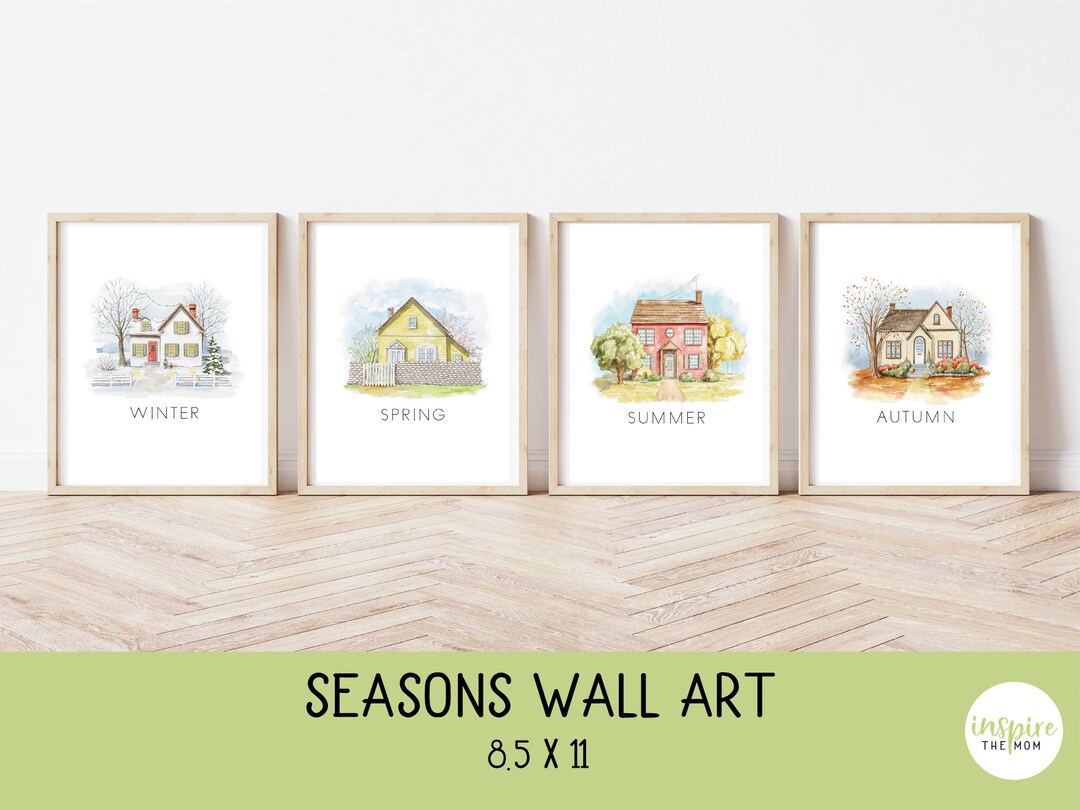 Seasons Wall Art, Educational Art Print, Homeschool Printable, Winter ...