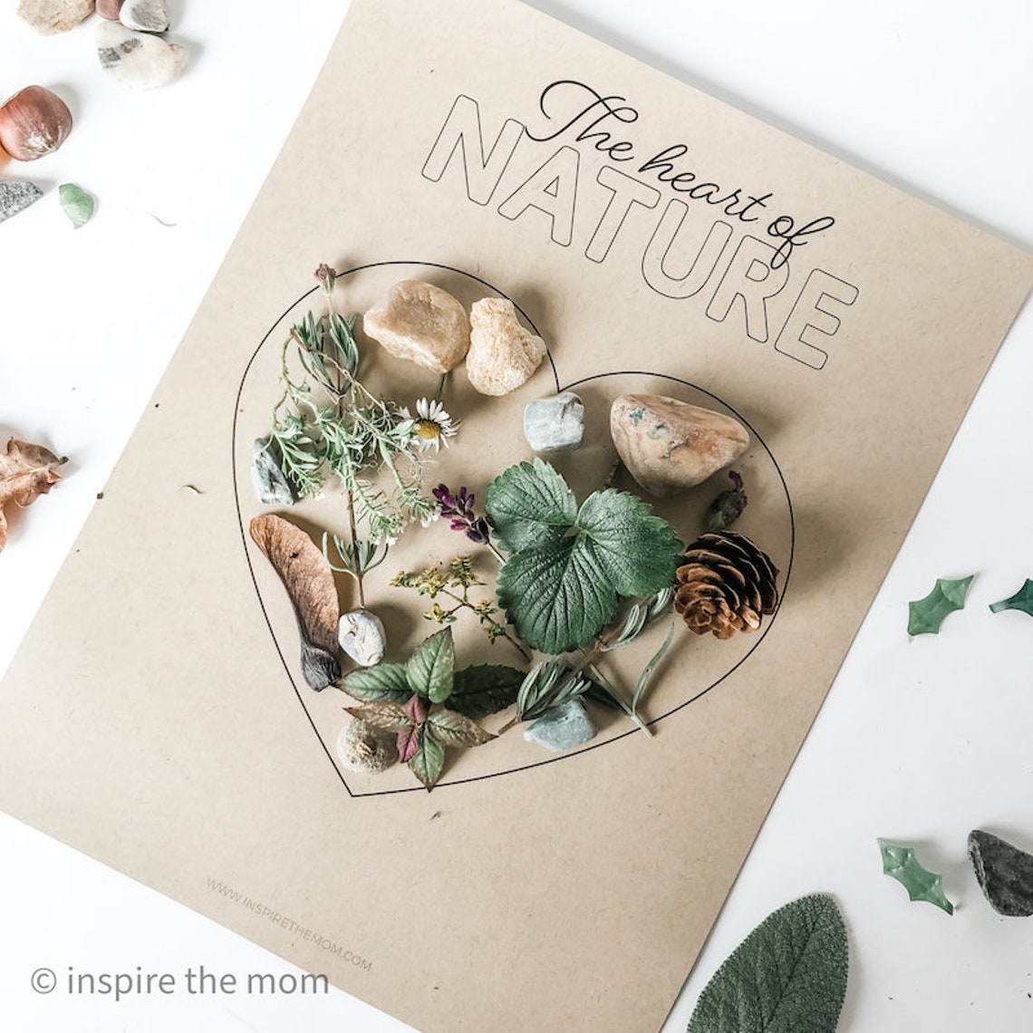 The Heart of Nature Craft Template, Heart Craft, Nature Study ...