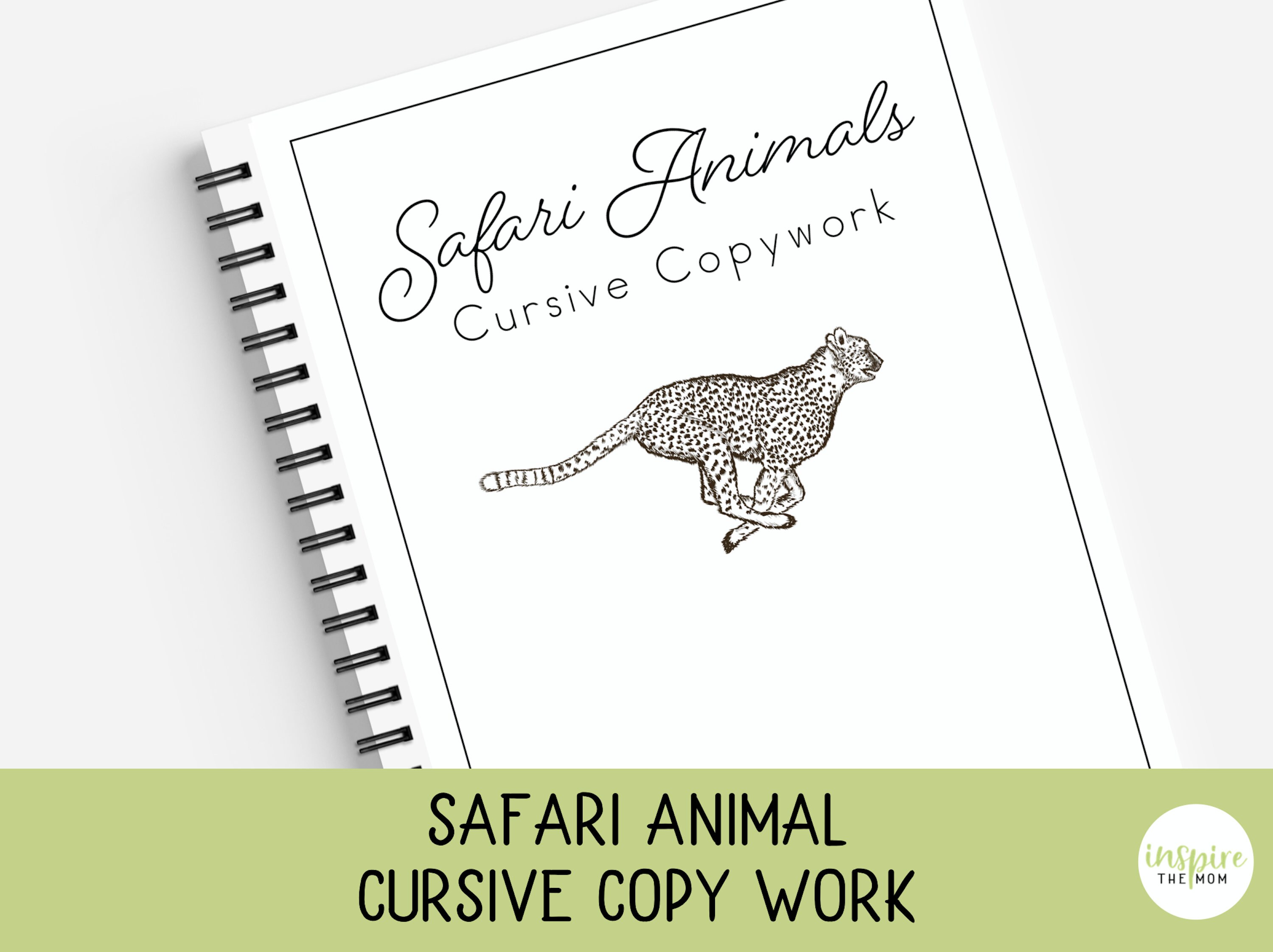 Safari Animals Cursive Copywork, Safari Animal Facts, Cursive ...