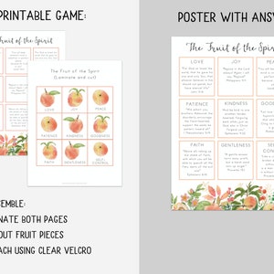 Fruit of the Spirit Printable Matching Game, Galatians 5 Activity ...