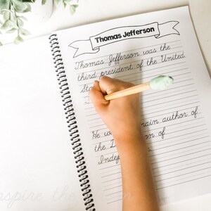 U.S. Presidents Cursive Copywork, Homeschool Printable, Classical and ...