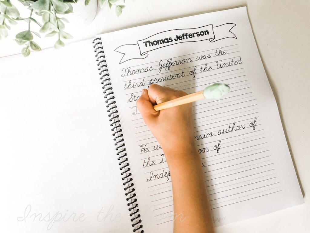 U.S. Presidents Cursive Copywork Homeschool Printable - Etsy