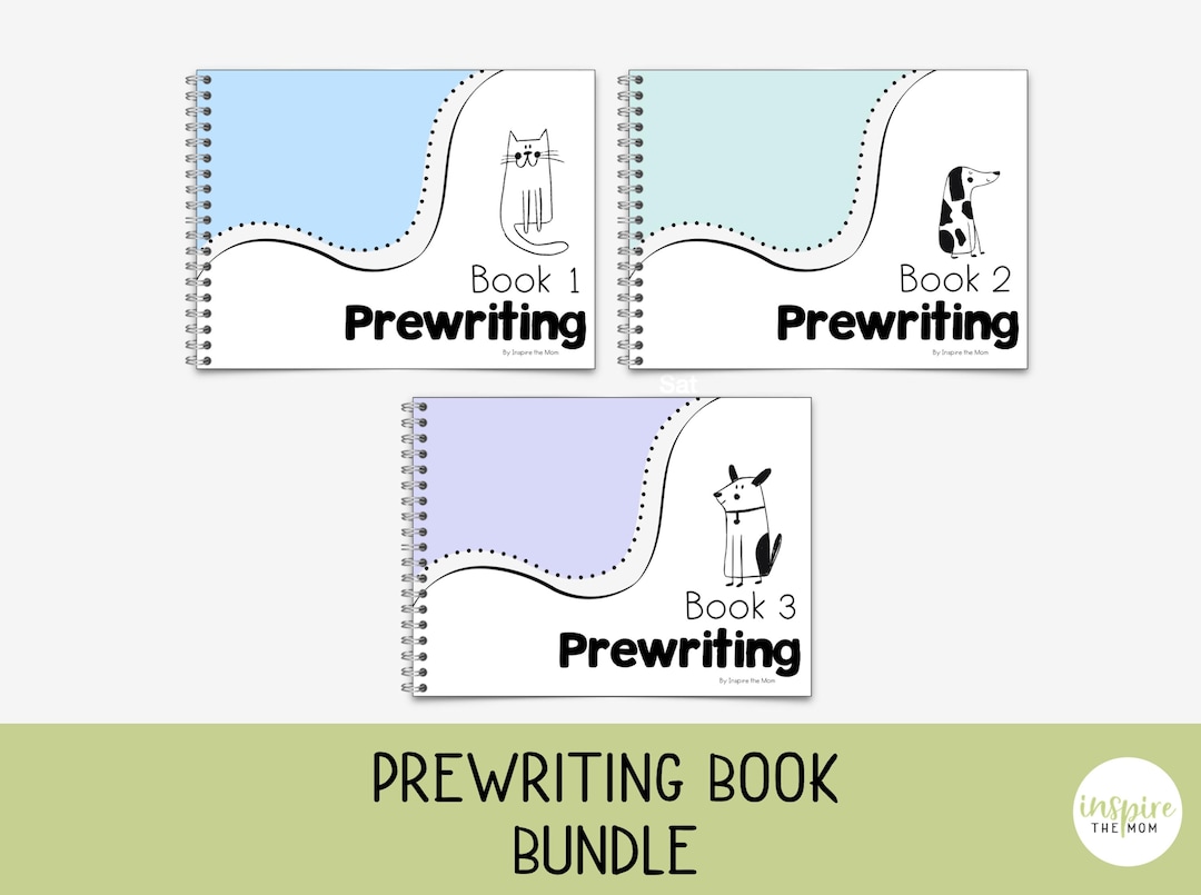 Prewriting Book Bundle | 3 Printable Tracing Books for Preschool | Fine ...