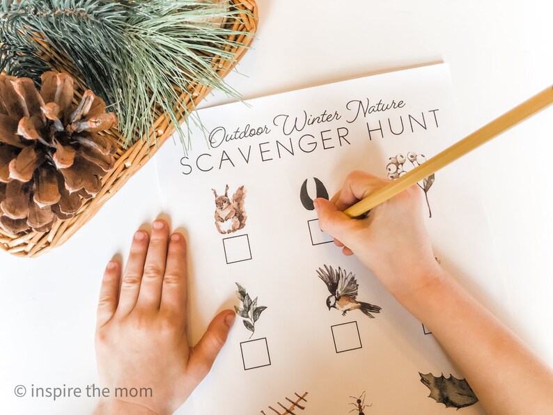 Winter Nature Scavenger Hunt, for Prek-2nd Grade, Nature Study, Outdoor ...