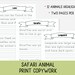 Safari Animals Print Copywork, Safari Animal Facts, Print Handwriting ...