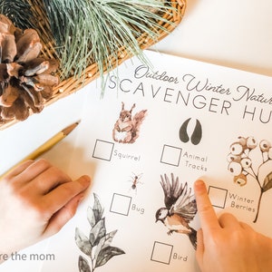 Winter Nature Scavenger Hunt, for Prek-2nd Grade, Nature Study, Outdoor ...