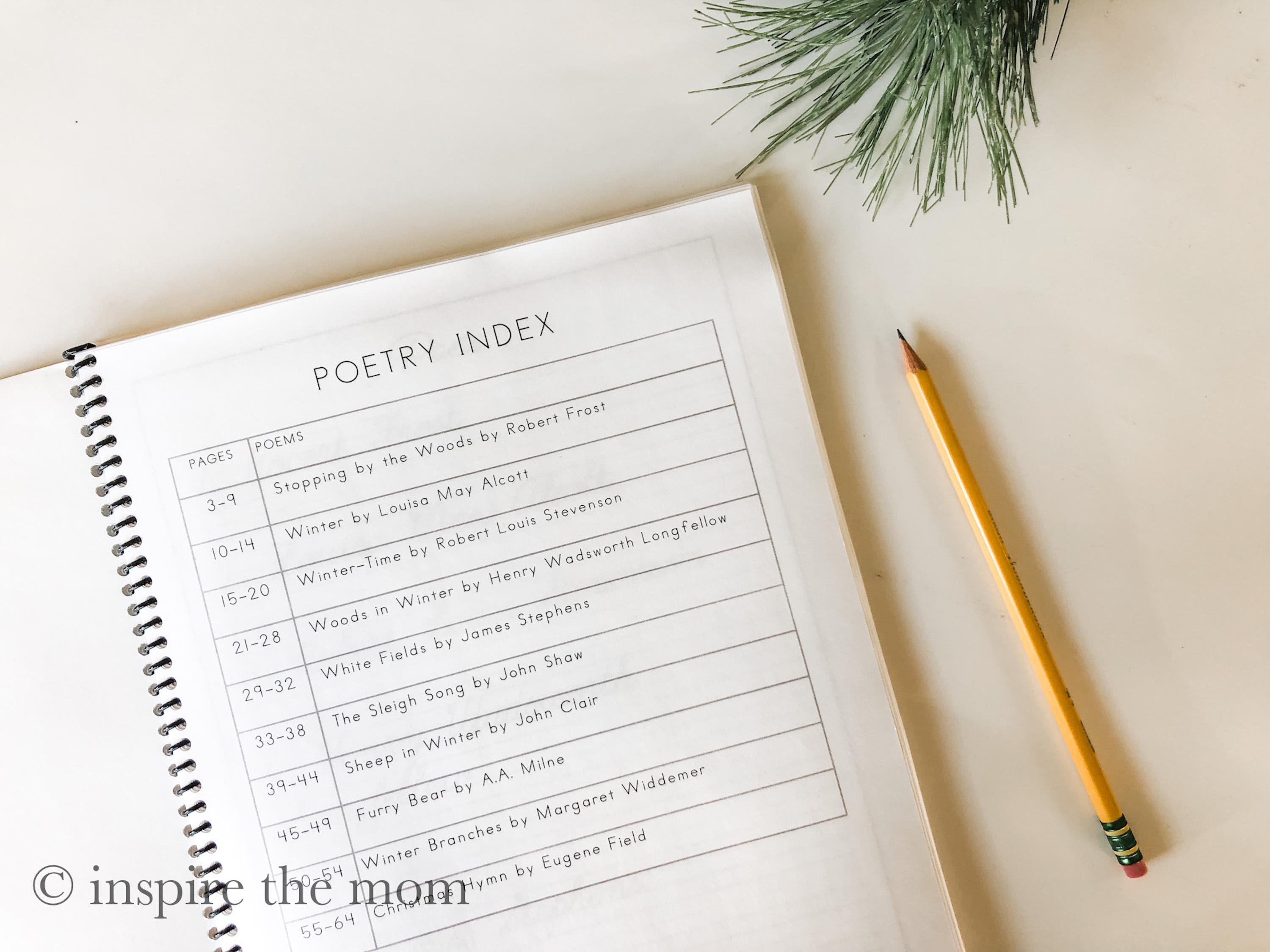 Winter Poems Cursive Copywork, CURSIVE Handwriting Practice, Charlotte ...