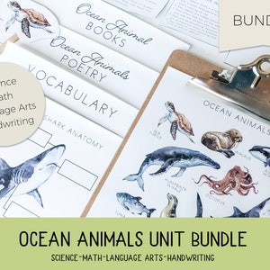 Ocean Animals Unit BUNDLE Nature Study Math Language Arts - Etsy