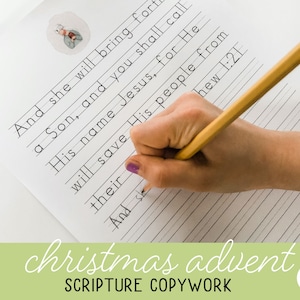 Christmas Advent Scripture Copywork, Print and Cursive Christmas ...