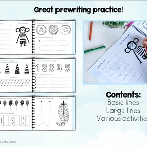 Preschool Prewriting Book 1 | Fine Motor Tracing Worksheets for Early ...
