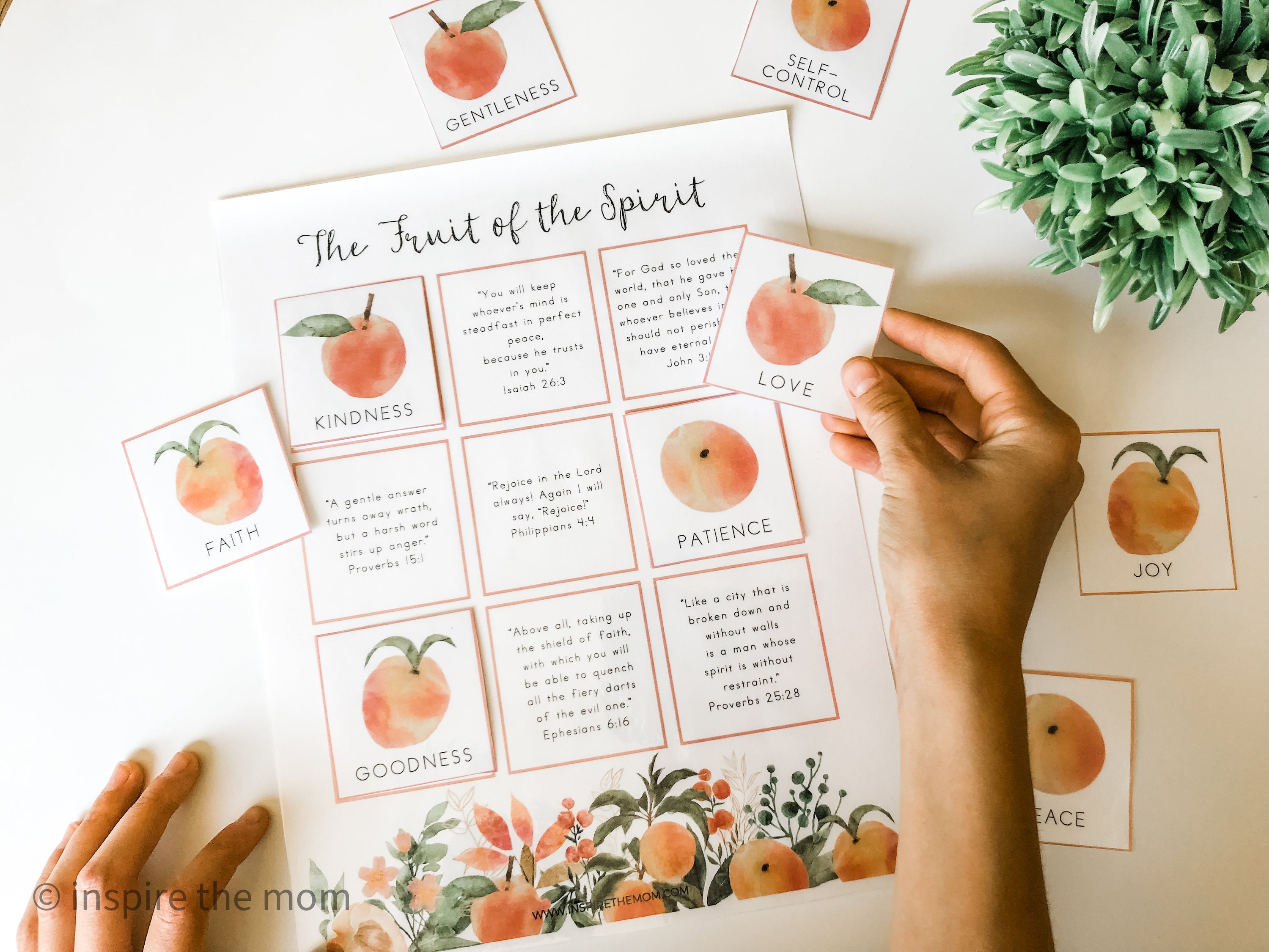 Fruit of the Spirit Printable Matching Game, Galatians 5 Activity ...