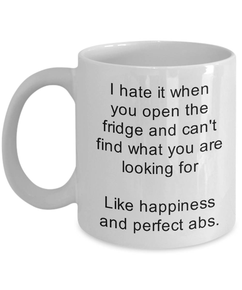 Funny Gym Mug - Happiness and Perfect Abs - 11oz or 15oz Tea Cup - Etsy