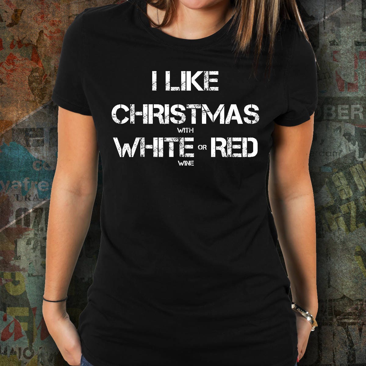 Christmas Tishirt I Like Christmas White or Red White - Etsy